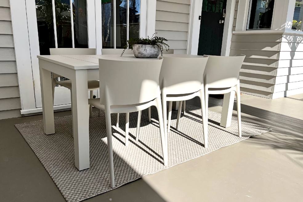 Alfresco Range: Bone 1.8M Outdoor Table, & 6 Africa Chairs (3 chair ...