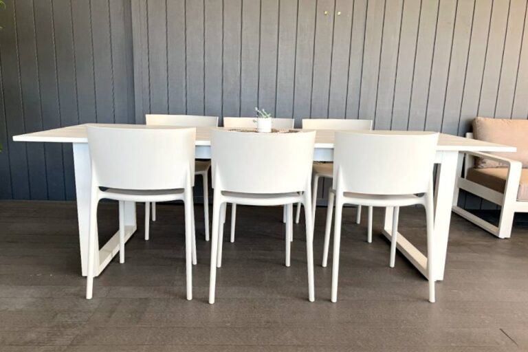 Long Lunch Range: Bone 2.4M Outdoor Table, 6 Vondom Chairs (3 chair ...