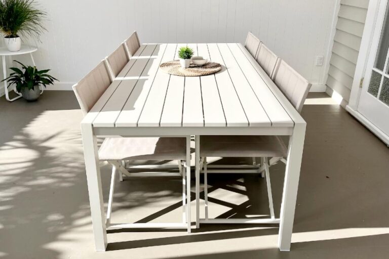 Dinner at Ours Range: Bone 2M Outdoor Table, 6 Directors Chairs ...